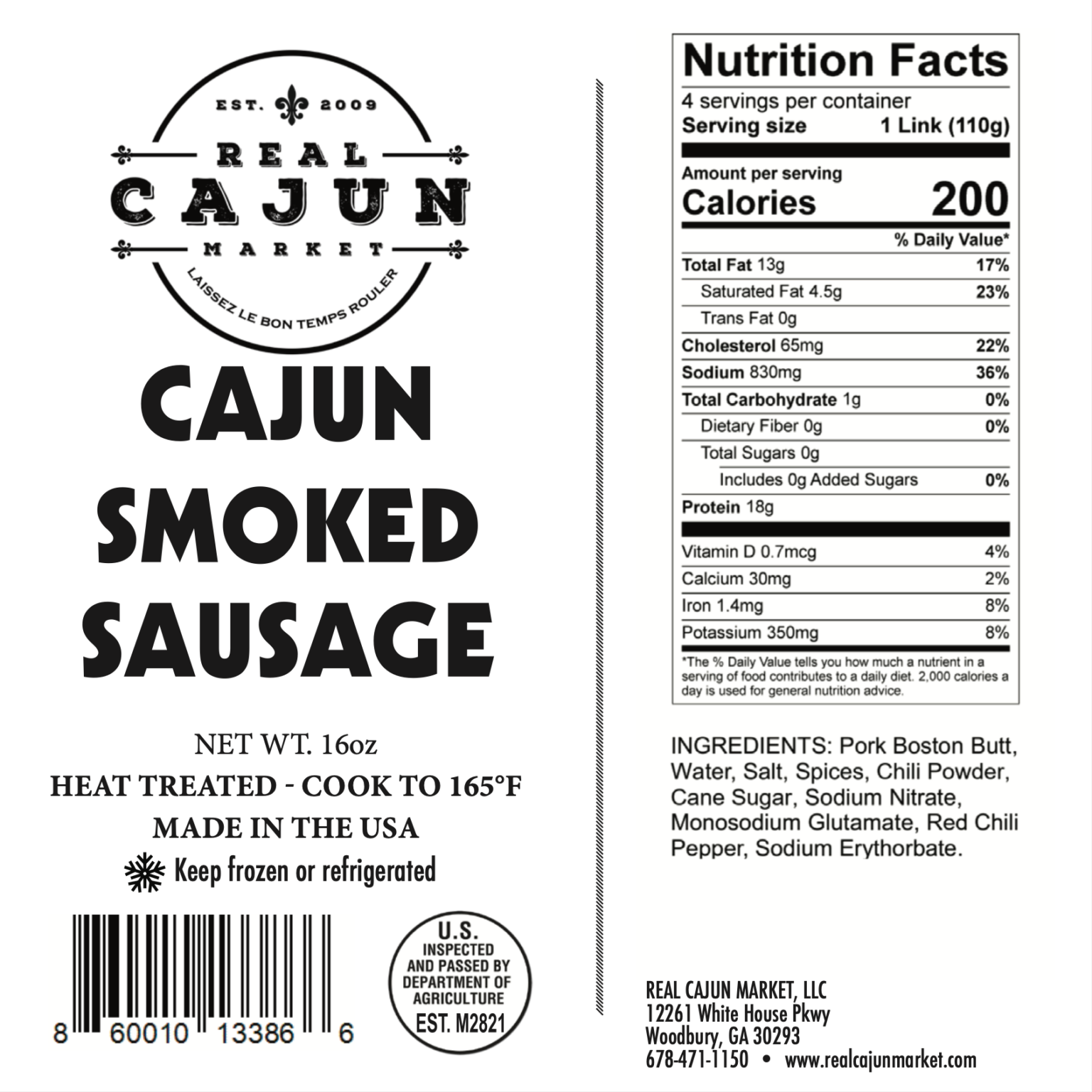 Cajun Smoked Sausage – Real Cajun Market